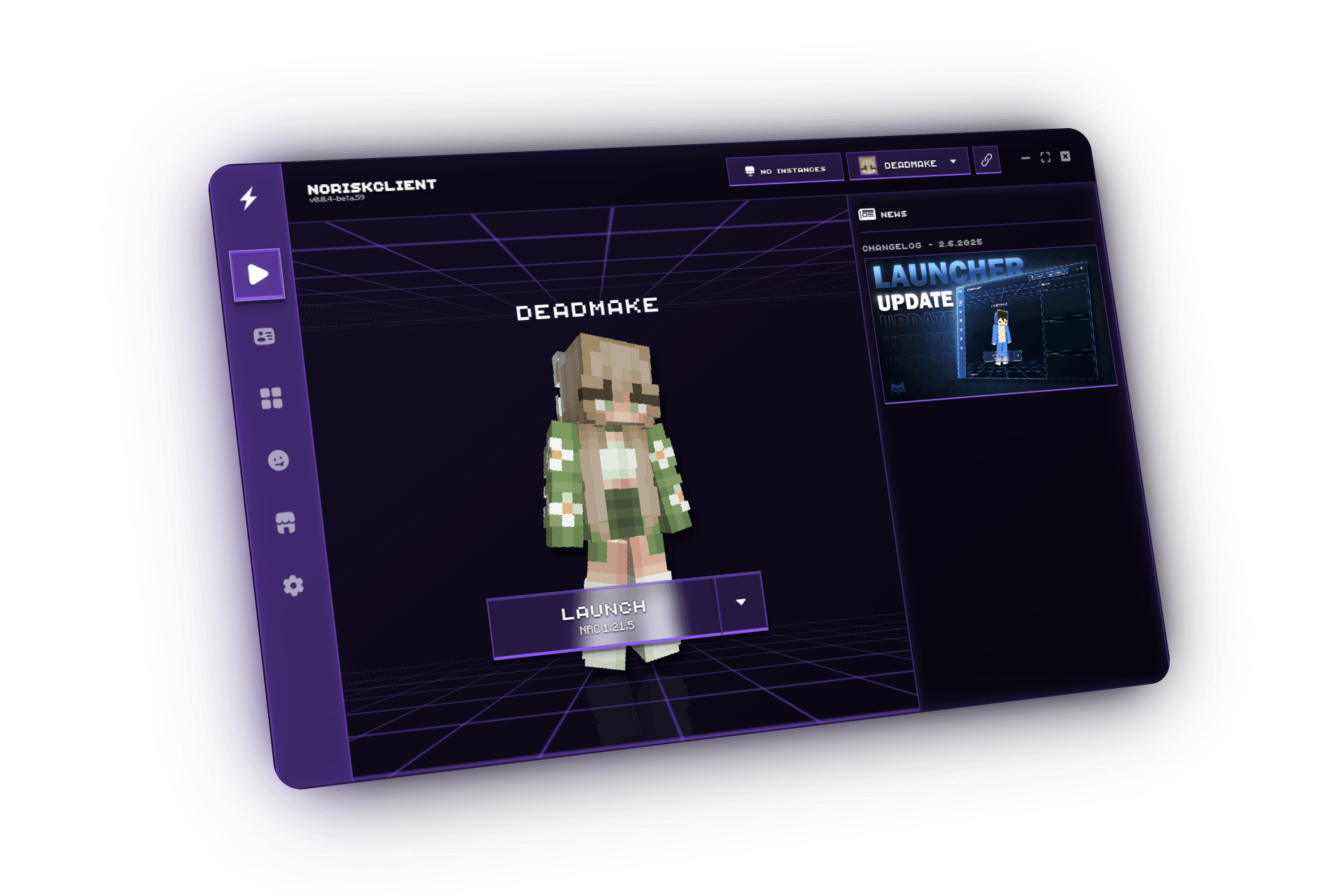 NoRisk Client Launcher showing different version options